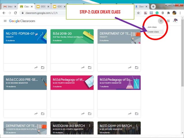 2.google classroom create course | PPT
