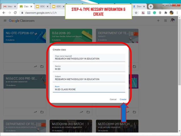 2.google classroom create course | PPT