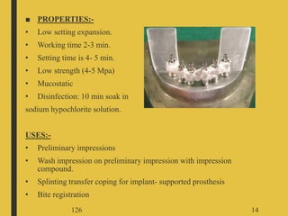 impression materials and recent advances | PPTX