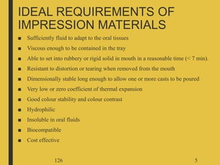 impression materials and recent advances | PPTX