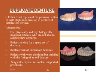 special/ unconventional dentures | PPTX