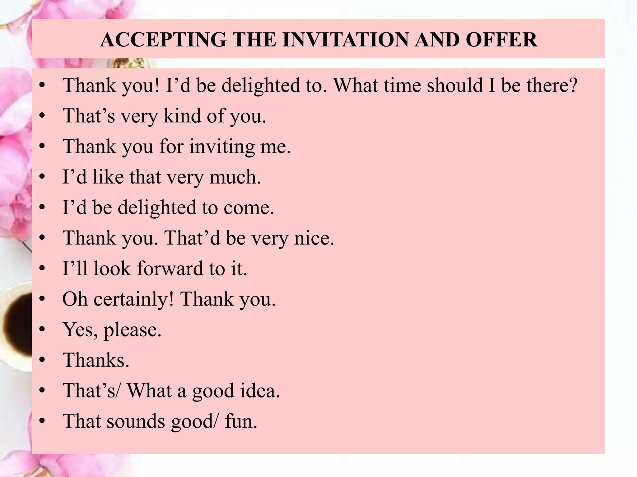 LANGUAGE FUNCTION: EXTENDING, ACCEPTING, AND DECLINING INVITATIONS AND ...