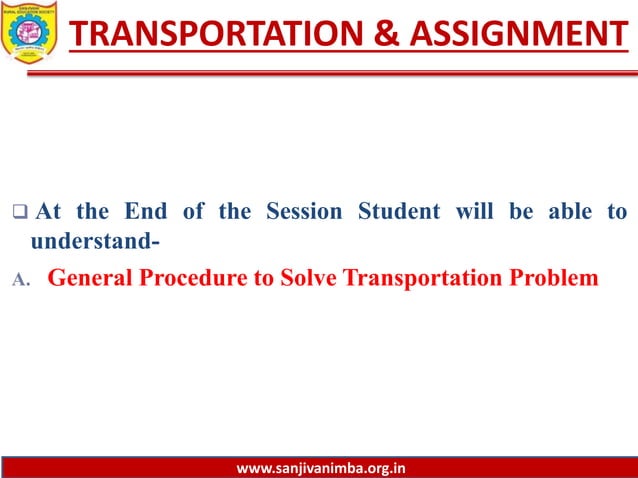 2.3 procedure to solve transportation problem | PPTX | Science