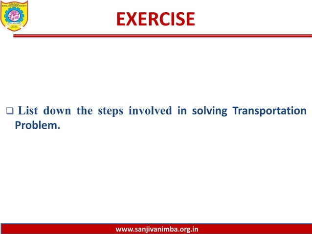 2.3 procedure to solve transportation problem | PPTX | Science