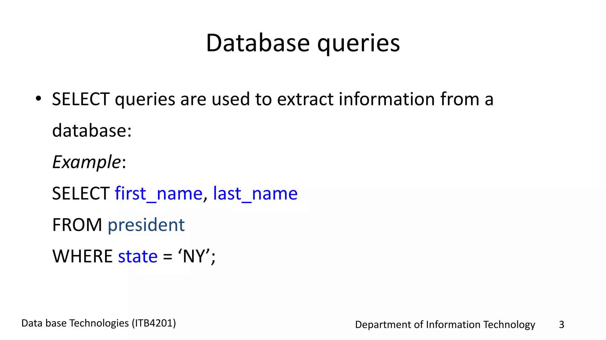 Sql Query Demo Pptx Databases Computer Software And Applications