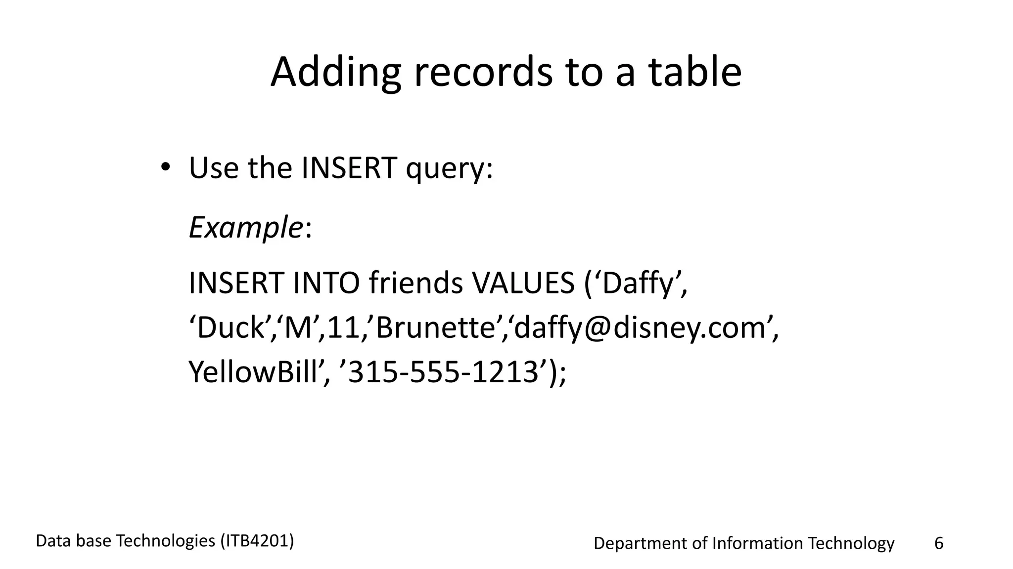Sql Query Demo Ppt