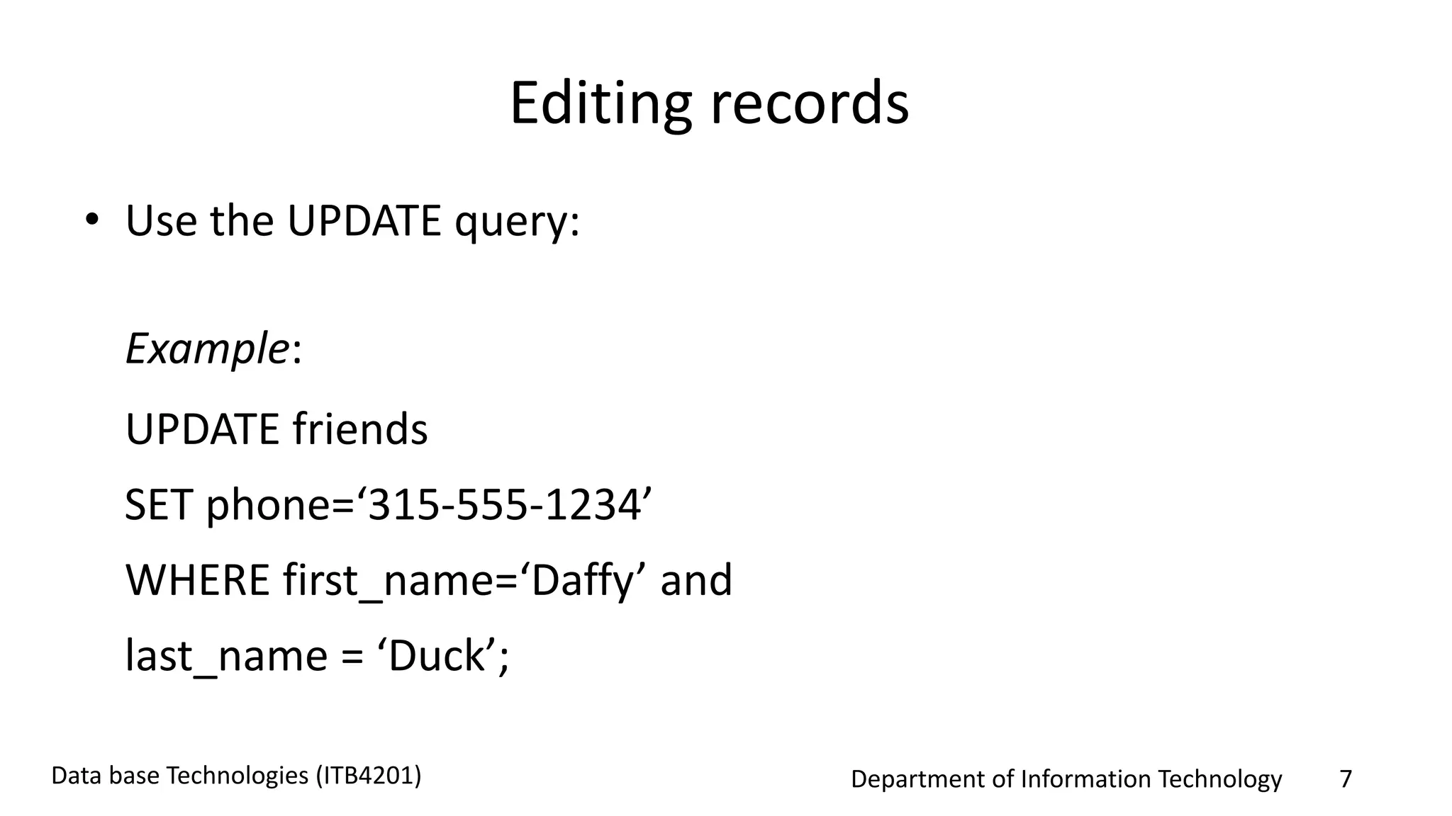 SQL query Demo | PPTX | Databases | Computer Software and Applications