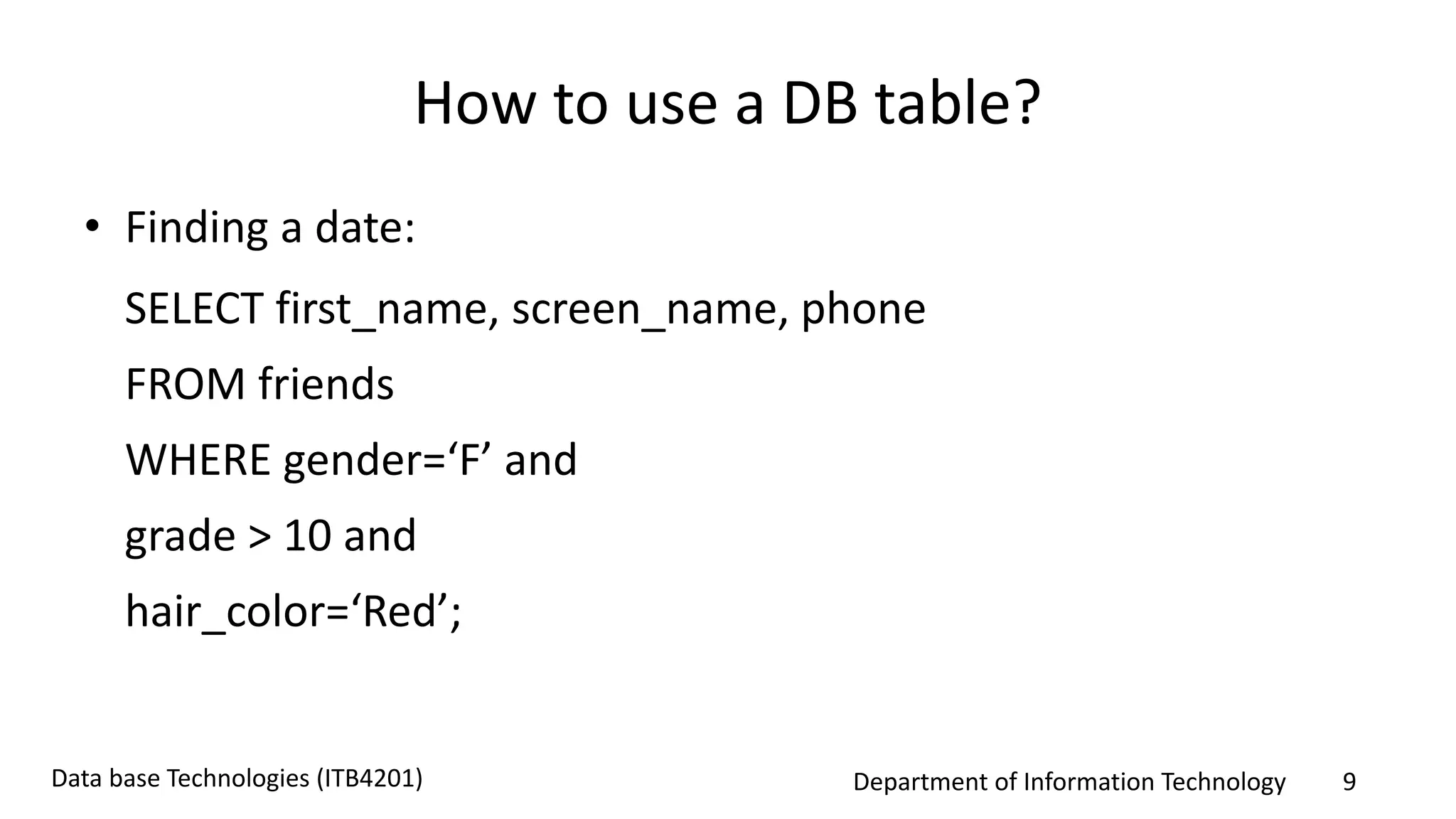 Sql Query Demo Pptx Databases Computer Software And Applications 5005