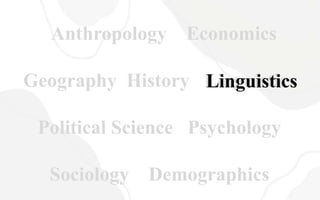 DISS - Introducing the Disciplines within the Social Sciences | PPT