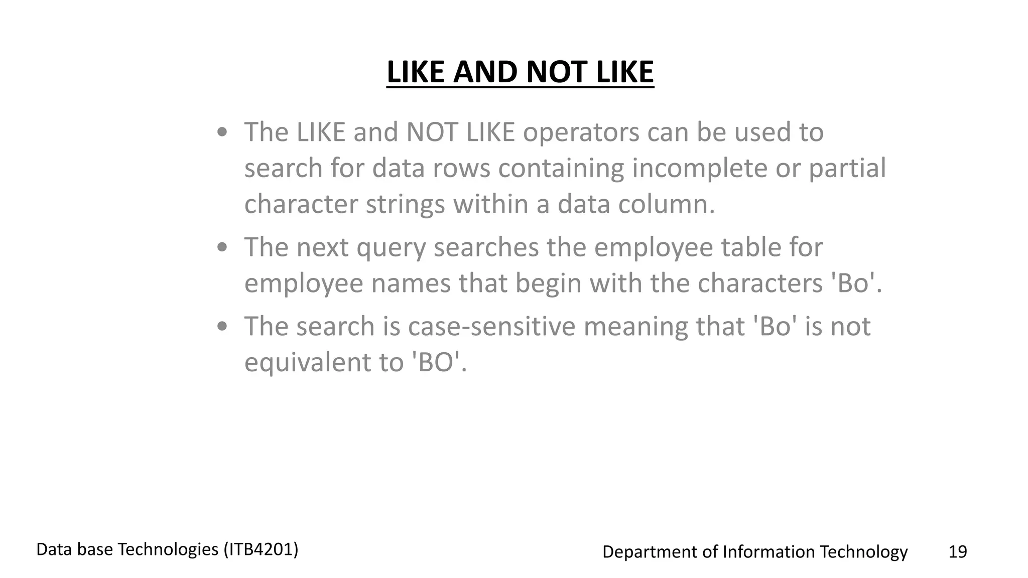 SQL logical operators | PPTX