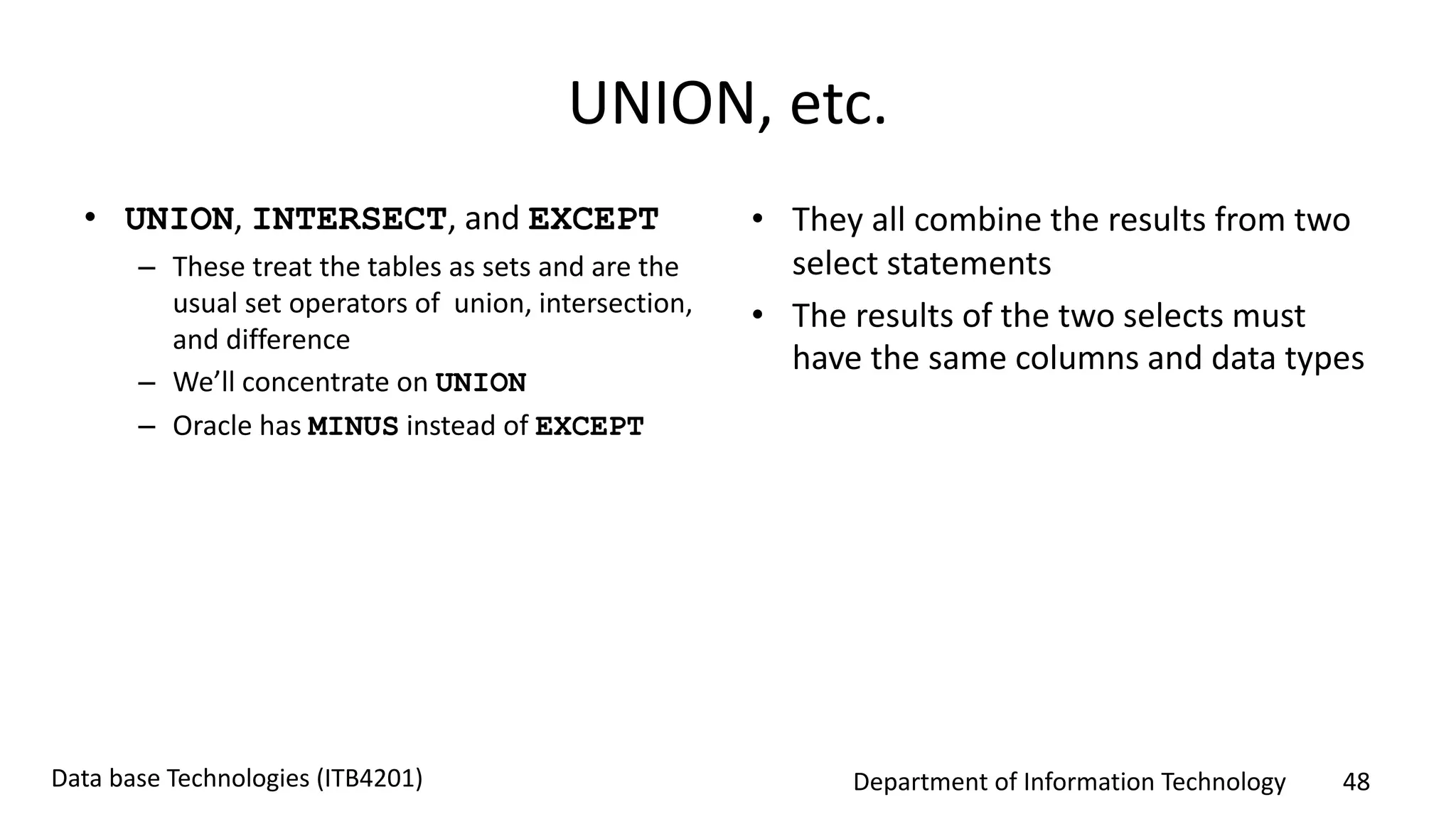 Sql Logical Operators Ppt