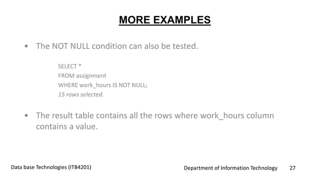 SQL logical operators | PPTX