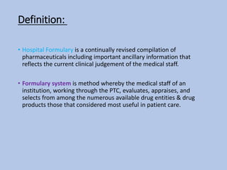 Hospital formulary | PPT | Free Download