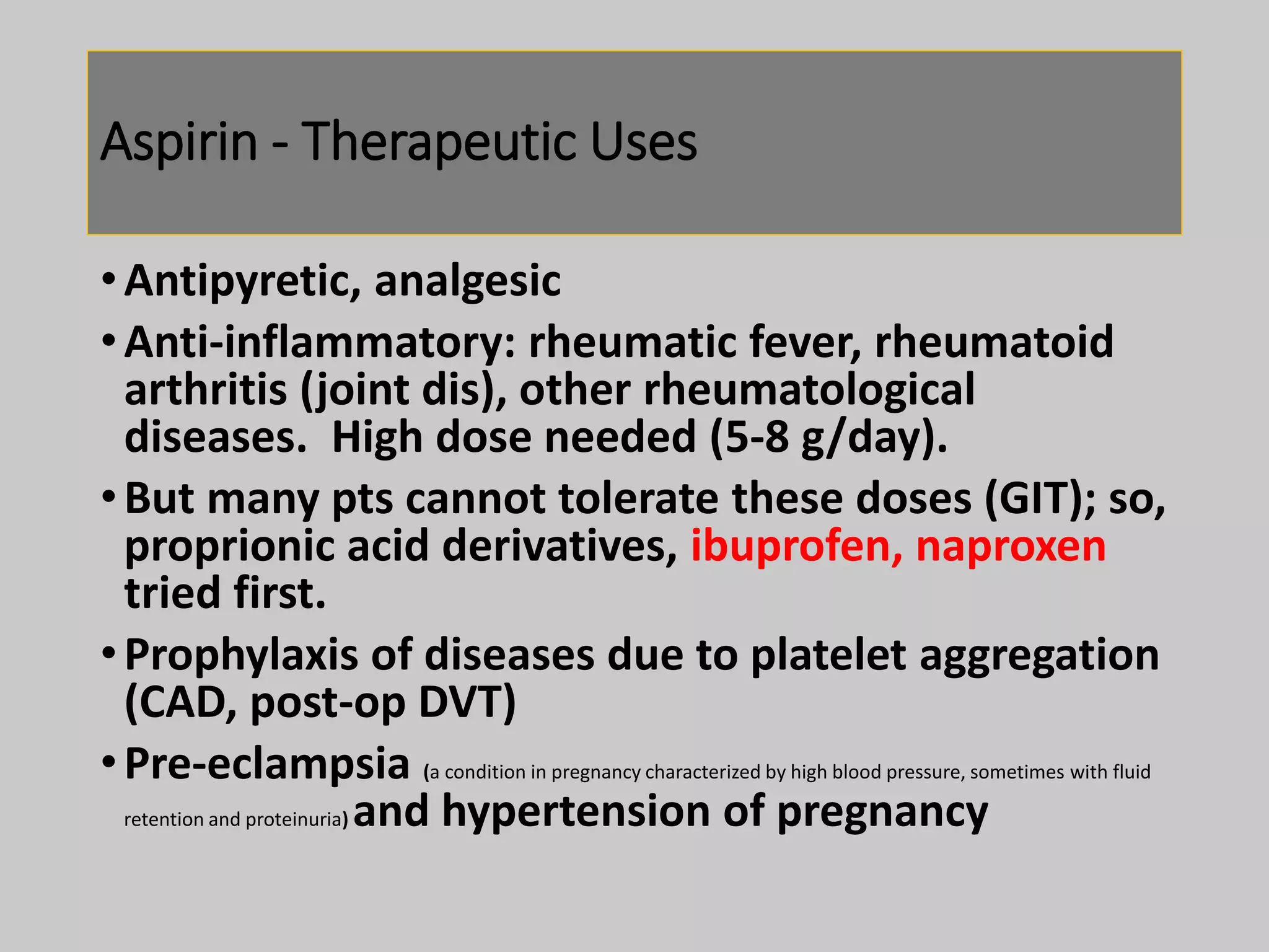 Non-steroidal anti-inflammatory drugs (NSAIDs) | PPT