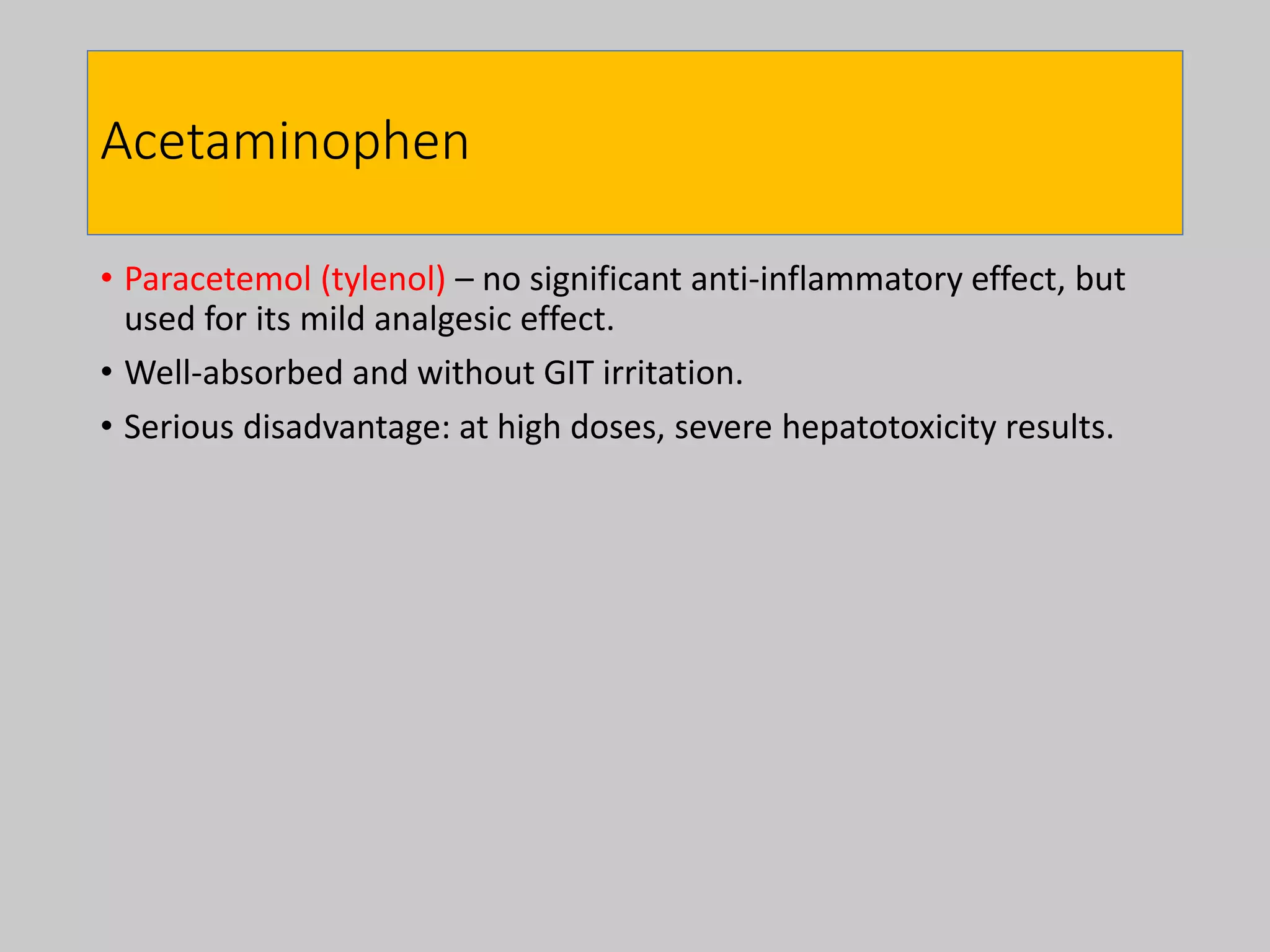 Non-steroidal anti-inflammatory drugs (NSAIDs) | PPT
