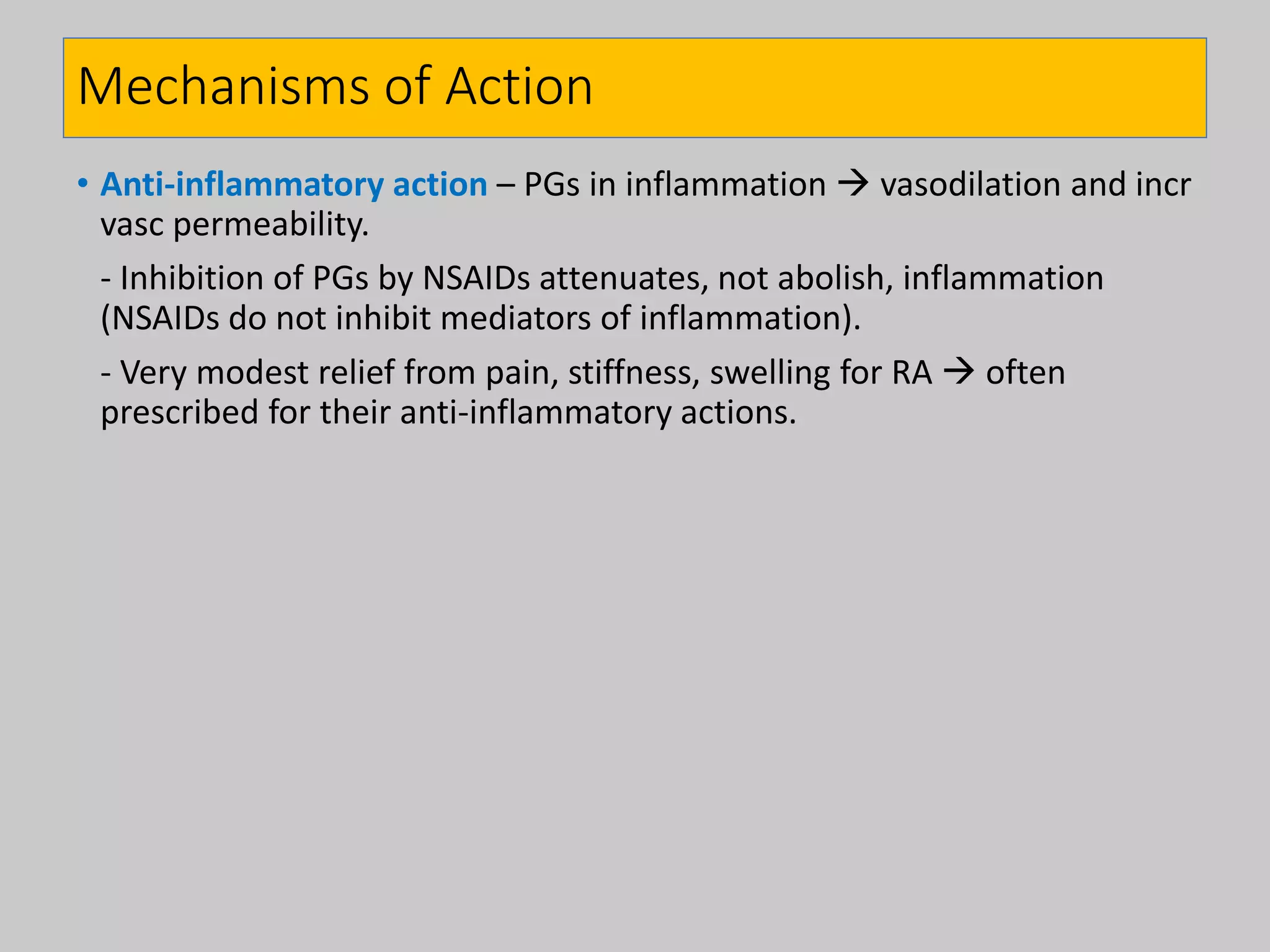 Non-steroidal anti-inflammatory drugs (NSAIDs) | PPT