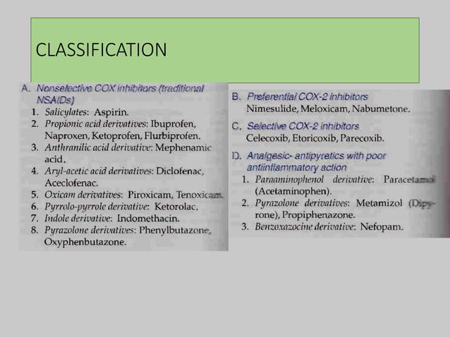 Non-steroidal anti-inflammatory drugs (NSAIDs) | PPT