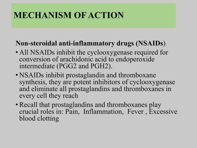 Non-steroidal anti-inflammatory drugs (NSAIDs) | PPT