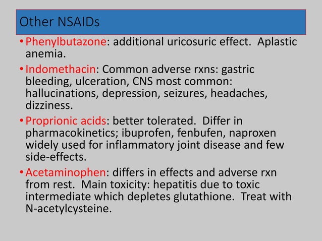 Non-steroidal anti-inflammatory drugs (NSAIDs) | PPT