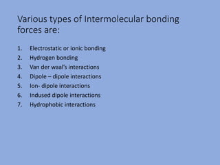 Intermolecular binding forces | PPT