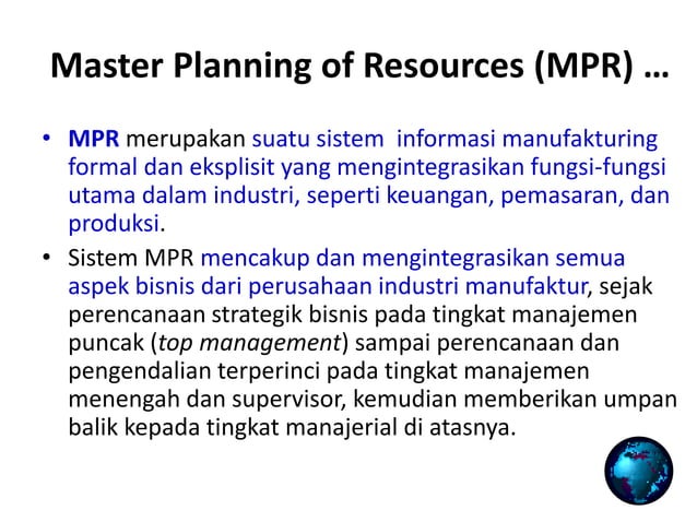 Master Planning of Resource (MPR) Model _ Materi Training PPIC | PPT