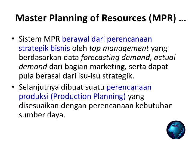 Master Planning of Resource (MPR) Model _ Materi Training PPIC | PPT