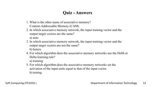 Associative memory network | PPTX | Computing | Technology & Computing