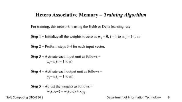 Associative memory network | PPTX | Computing | Technology & Computing