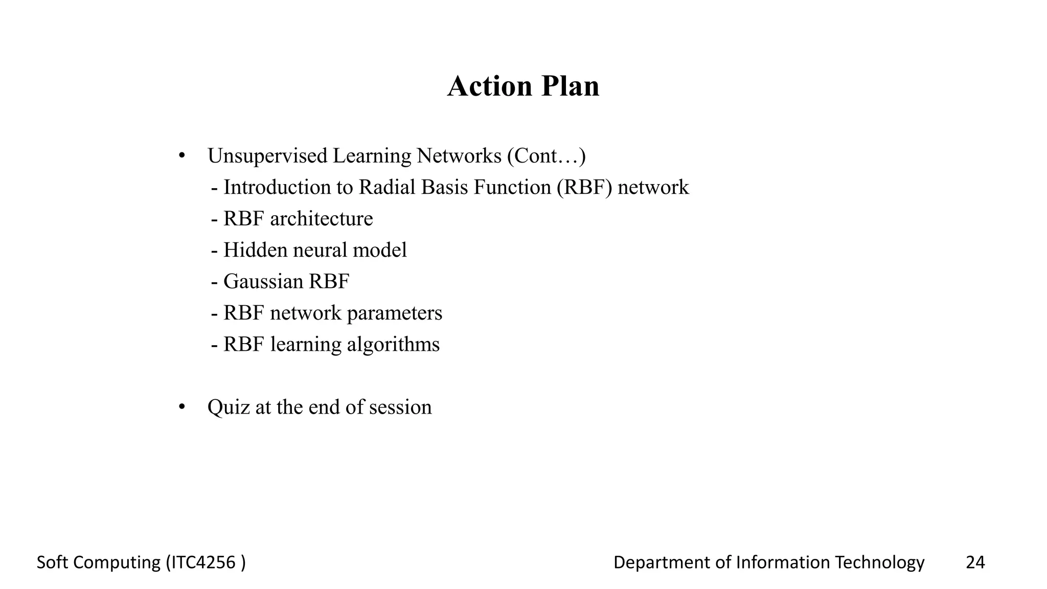 Unsupervised learning networks | PPTX