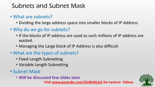 2.10a network layer services i pv4 - fixed length subnetting | PPT