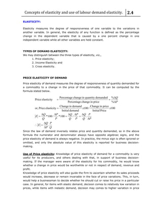2.4 concepts of elasticity and use of labour demand elasticity. | PDF