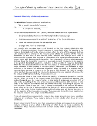 2.4 concepts of elasticity and use of labour demand elasticity. | PDF