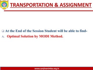 2.11 case 1 optimal solution by modi method | PPTX