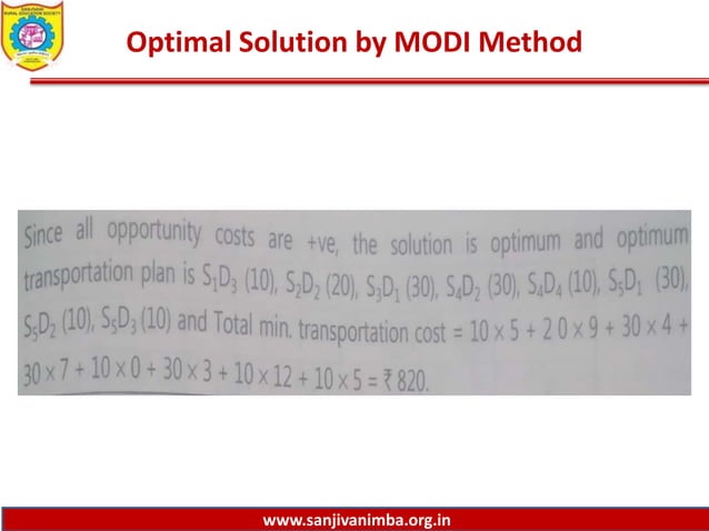 2.11 case 1 optimal solution by modi method | PPTX