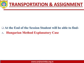 2.17 hungarian method explanatory case | PPT