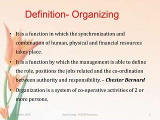 Management process - organizing | PPTX