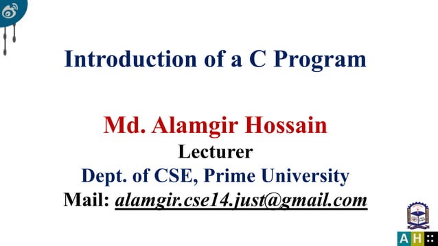 2. introduction of a c program | PPT
