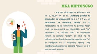 ANG DIPTONGGO NG WIKANG FILIPINO | PPTX