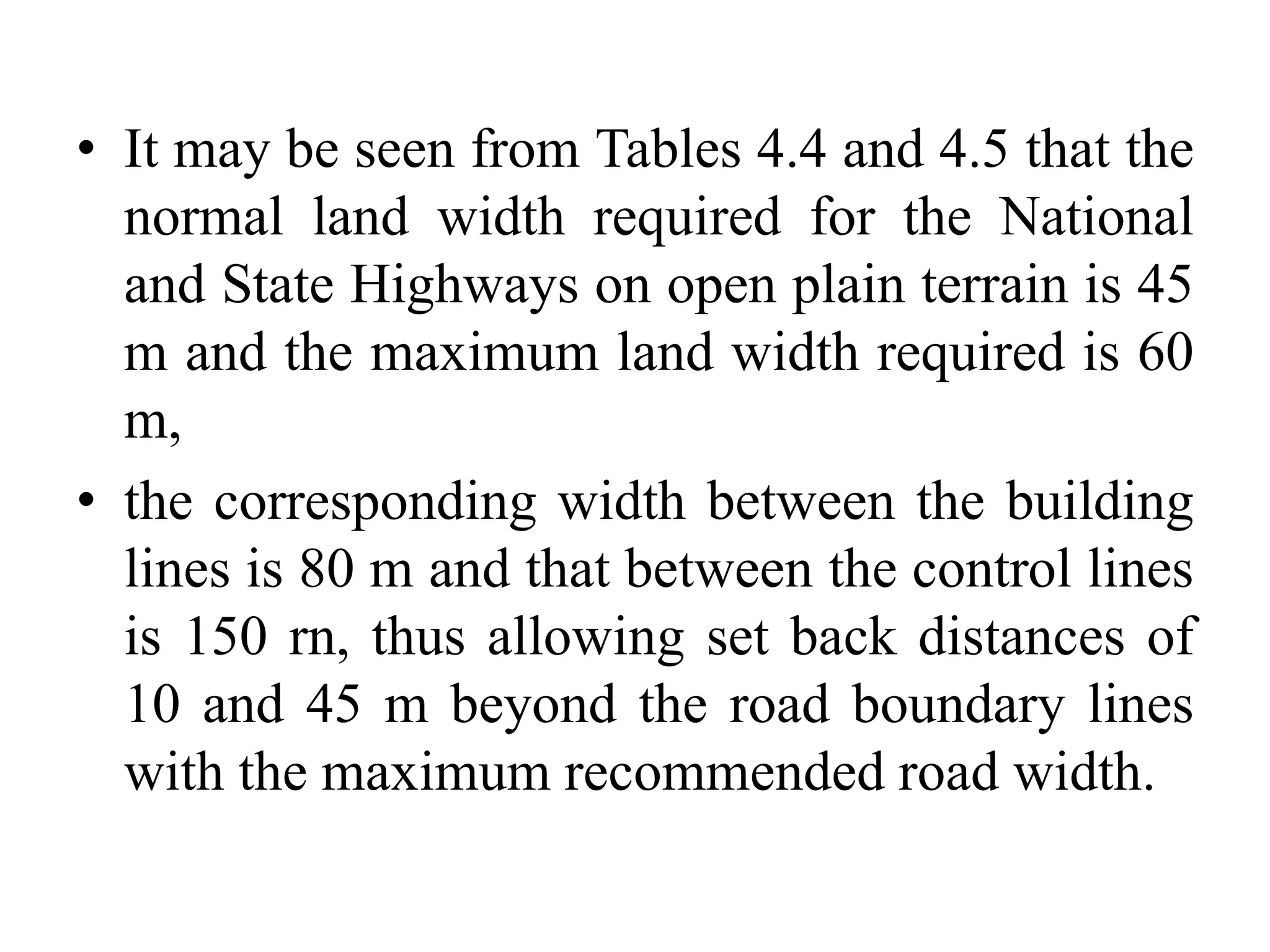 Width of formation or Roadway , Right of way and land width, Typical ...