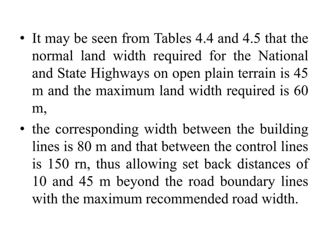 Width of formation or Roadway , Right of way and land width, Typical ...