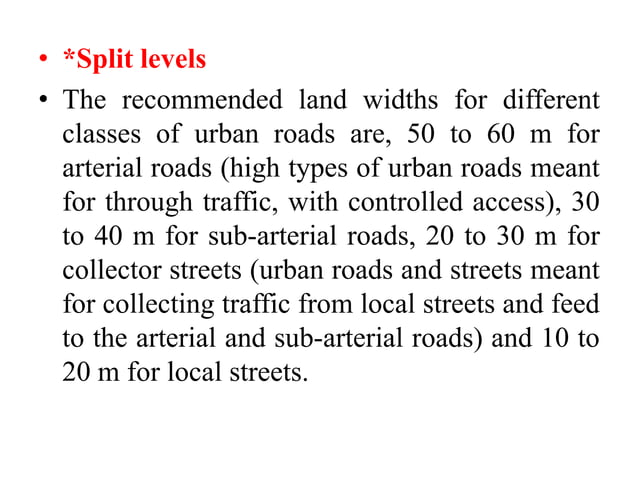 Width of formation or Roadway , Right of way and land width, Typical ...