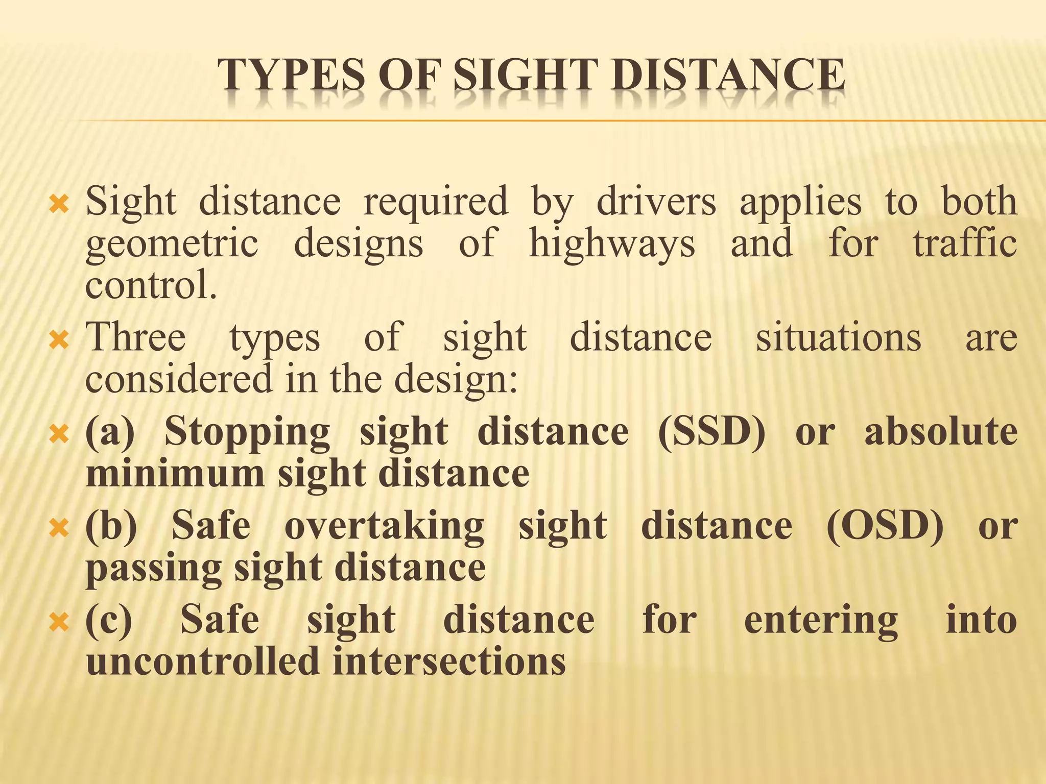 SIGHT DISTANCE | PPTX