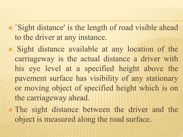SIGHT DISTANCE | PPTX | Auto Safety | Automotive