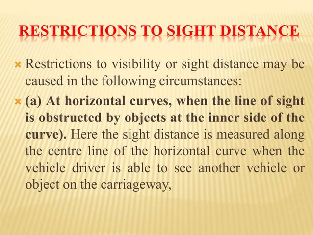 SIGHT DISTANCE | PPTX | Auto Safety | Automotive
