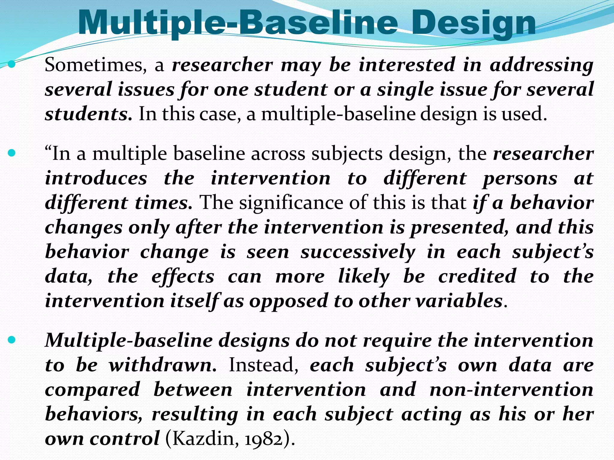 Single Subject Design - Research Design | PPTX