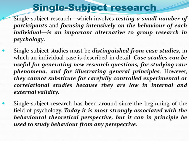 Single Subject Design - Research Design | PPTX