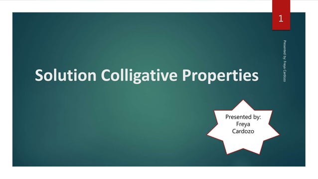 Solution colligative properties 12th HSC Maharashtra state board | PPTX | Chemistry | Science