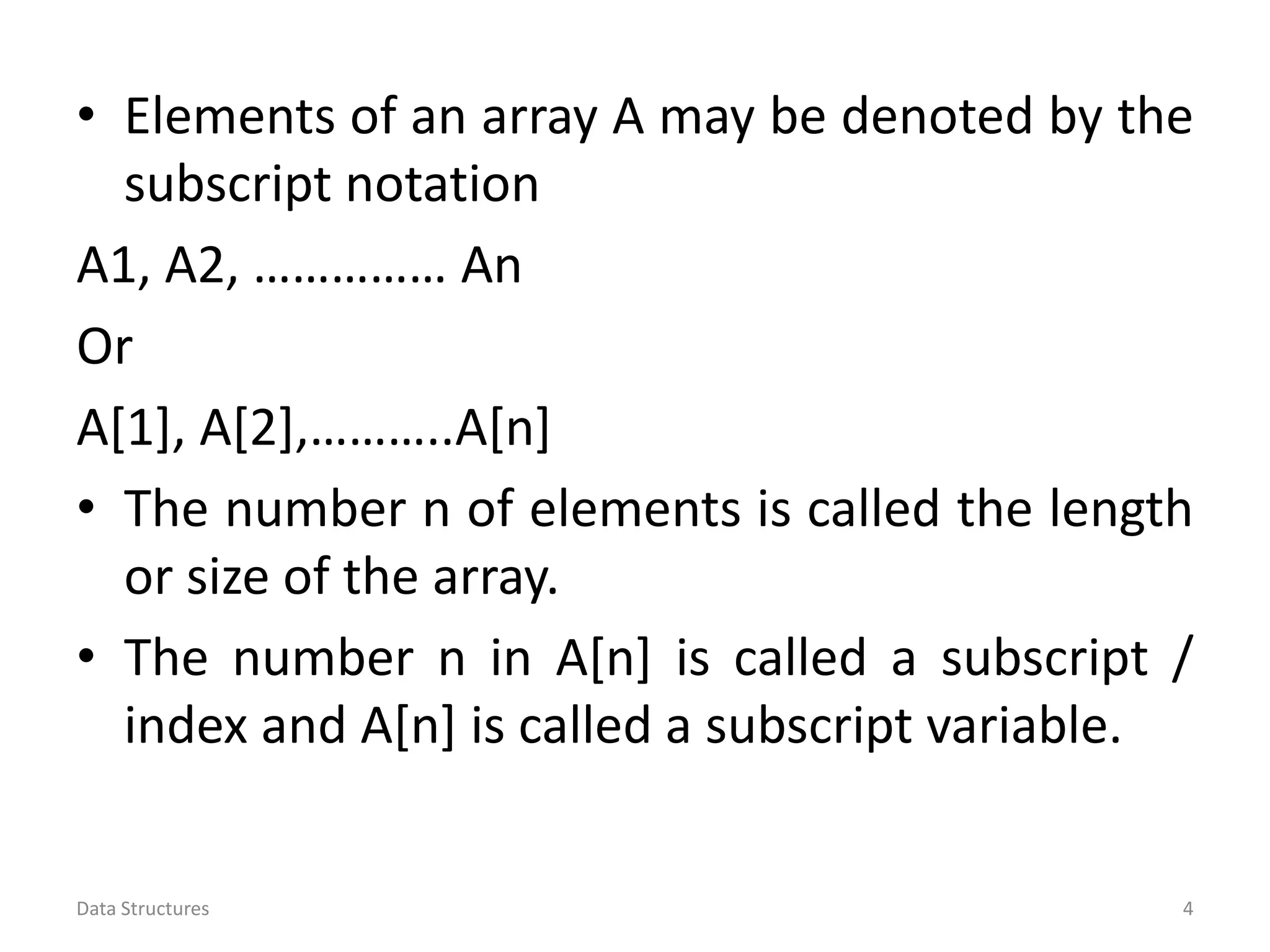 2 Array In Data Structure Ppt