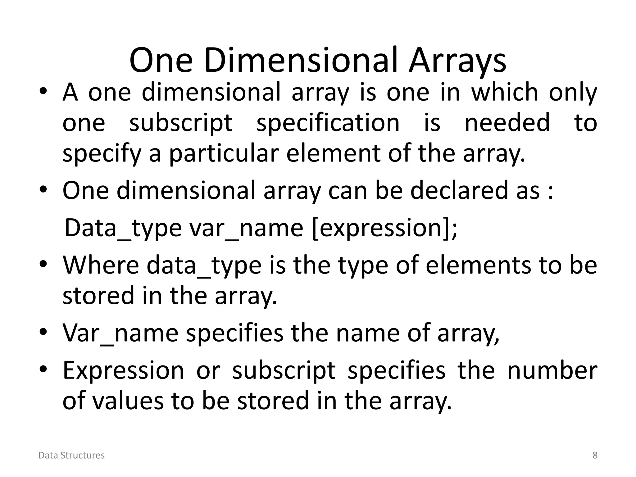 2 Array In Data Structure Ppt 3325