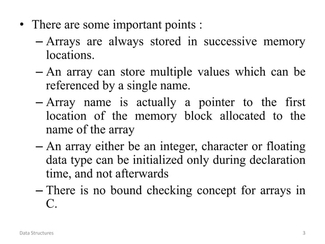 2 Array In Data Structure Ppt Free Download 